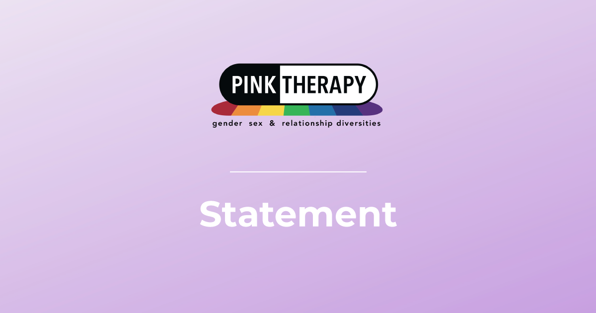 Pink Therapy Statement on UKCP and their withdrawal from the MOU2